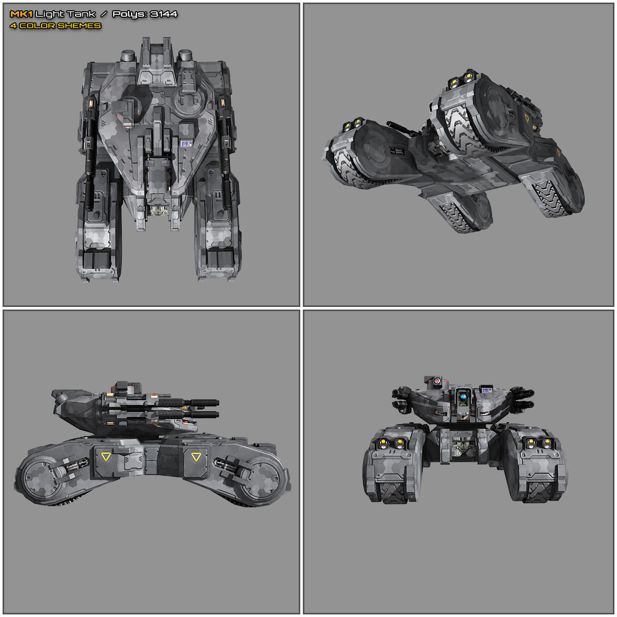 3D model SF Light Tank - MK1 VR / AR / low-poly | CGTrader