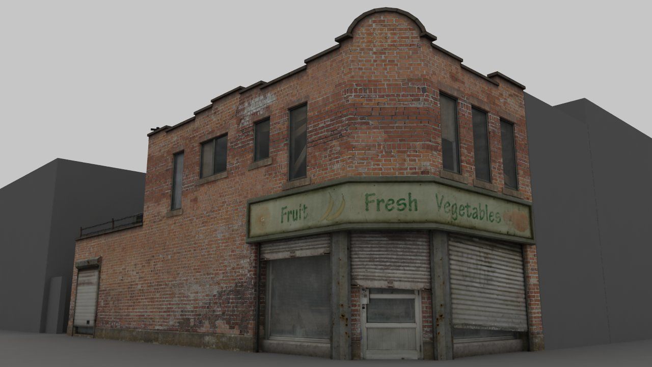 3D model Abandoned corner shop VR / AR / low-poly | CGTrader