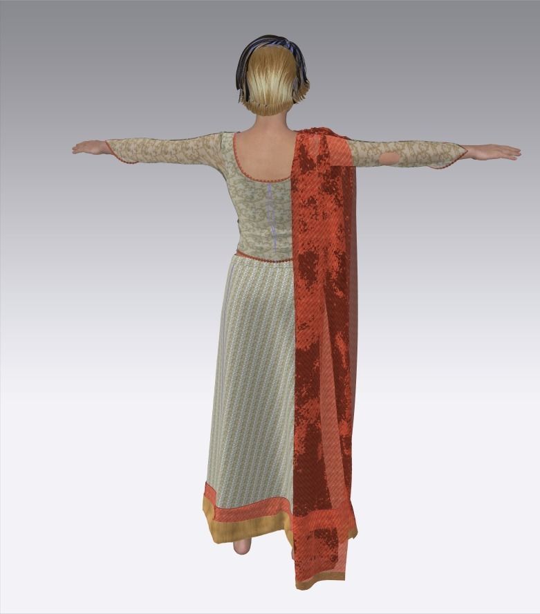 Stylish Designer Indian Women Dress 3D model 3D model | CGTrader