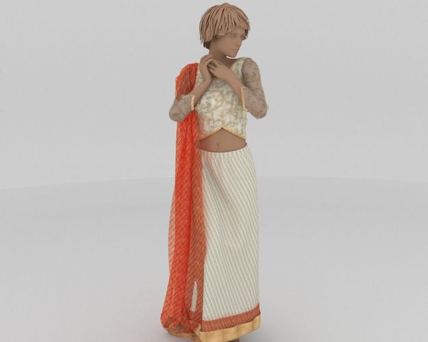 Stylish Designer Indian Women Dress 3D model 3D model | CGTrader