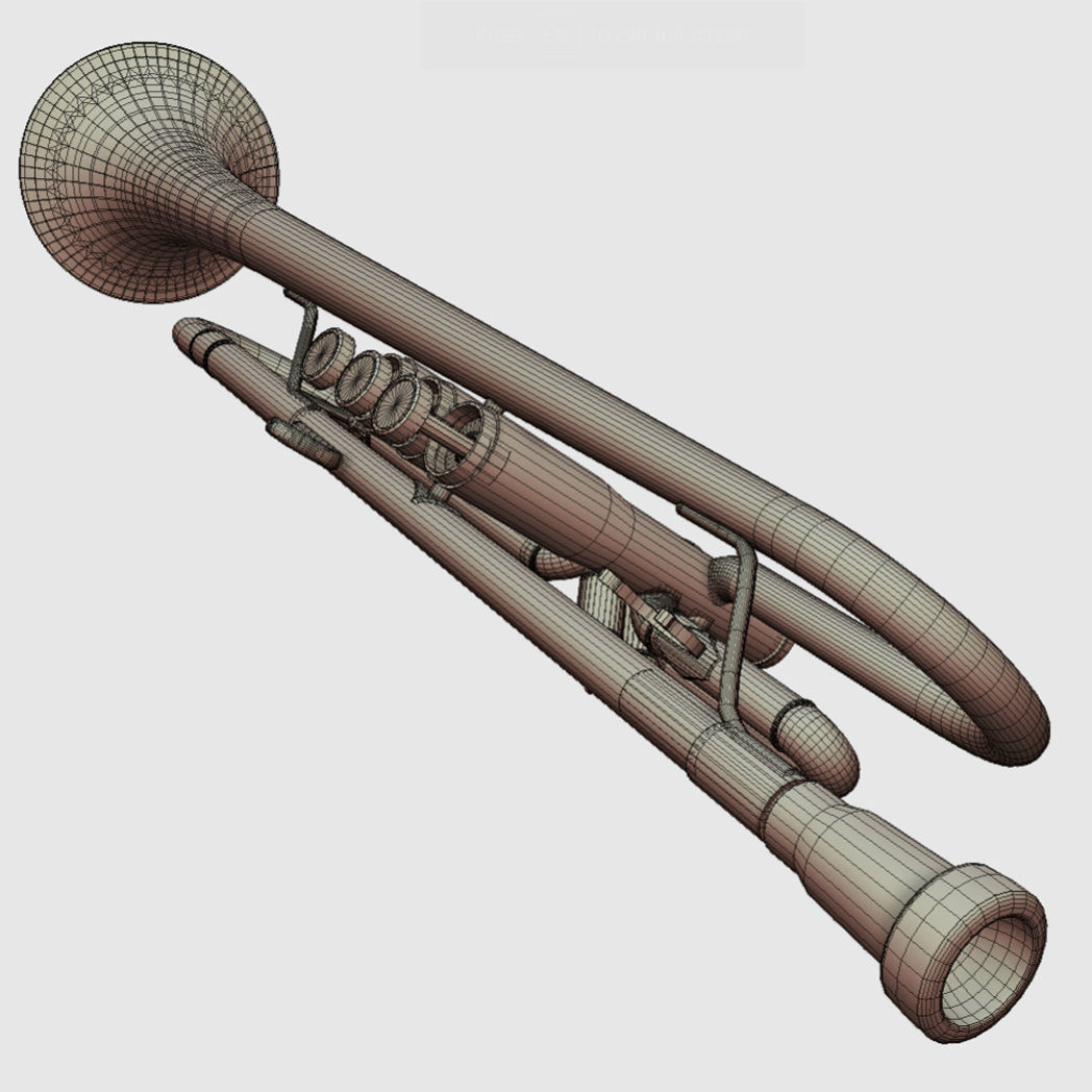 3D model Low Poly PBR Trumpet VR / AR / low-poly | CGTrader