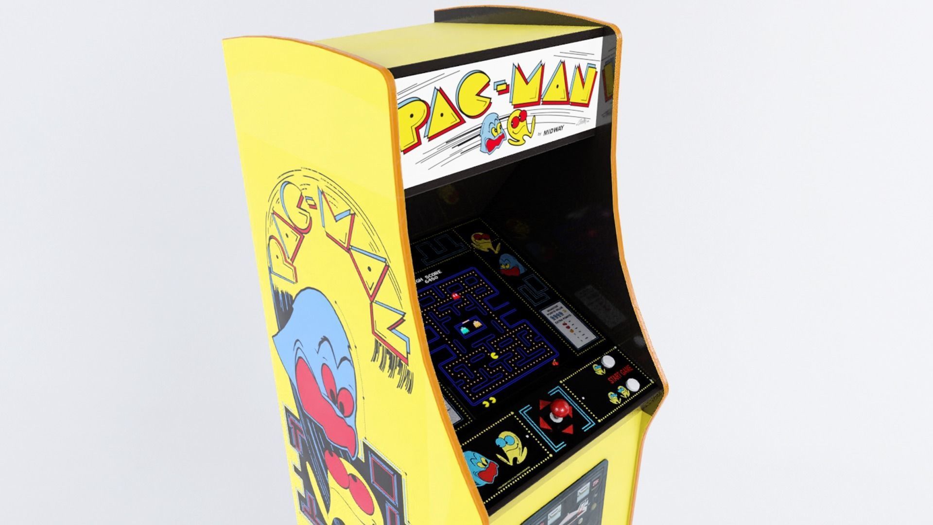 3D model Low Poly PBR Pacman Cabinet VR / AR / low-poly | CGTrader