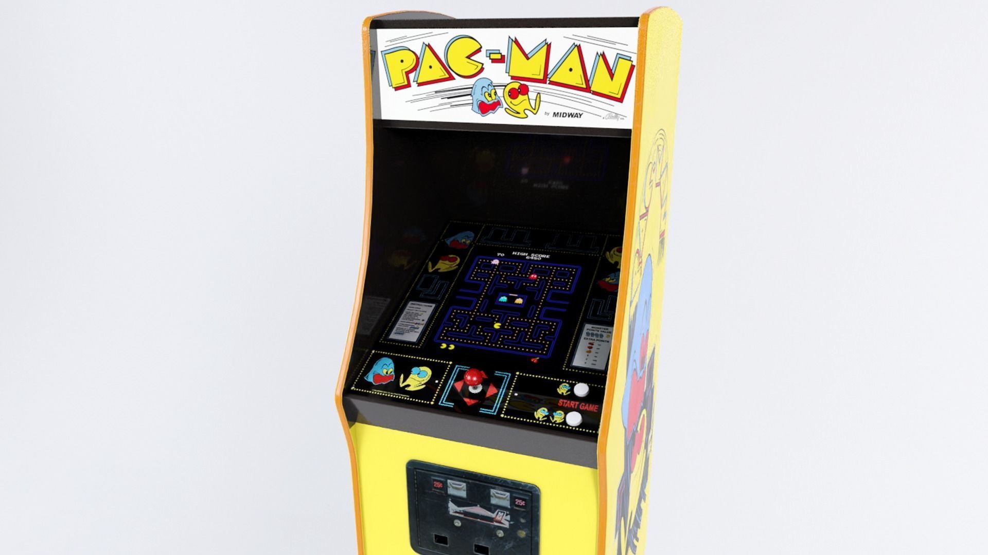 3D model Low Poly PBR Pacman Cabinet VR / AR / low-poly | CGTrader