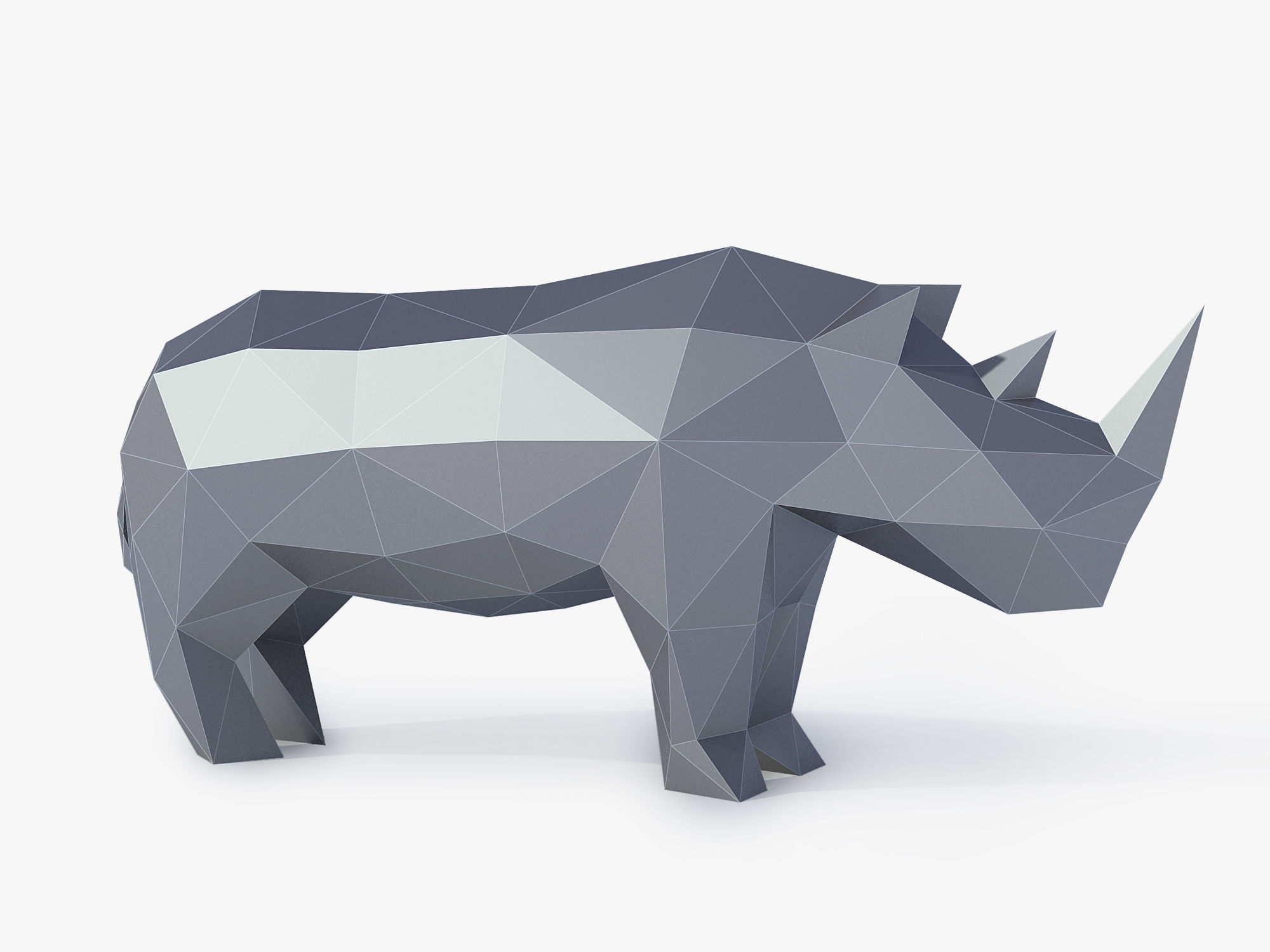 3D model Low Poly Rhinoceros rhino made of polygons VR / AR / low-poly ...