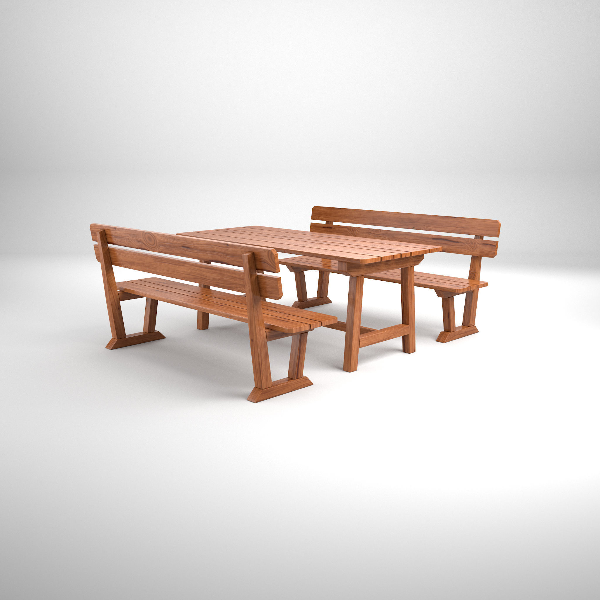 Wood Seating Set with New and Old textures 3D model | CGTrader