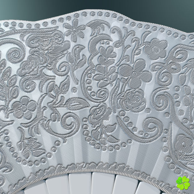 3D model Hand fan lace multicolor low poly VR / AR / low-poly | CGTrader