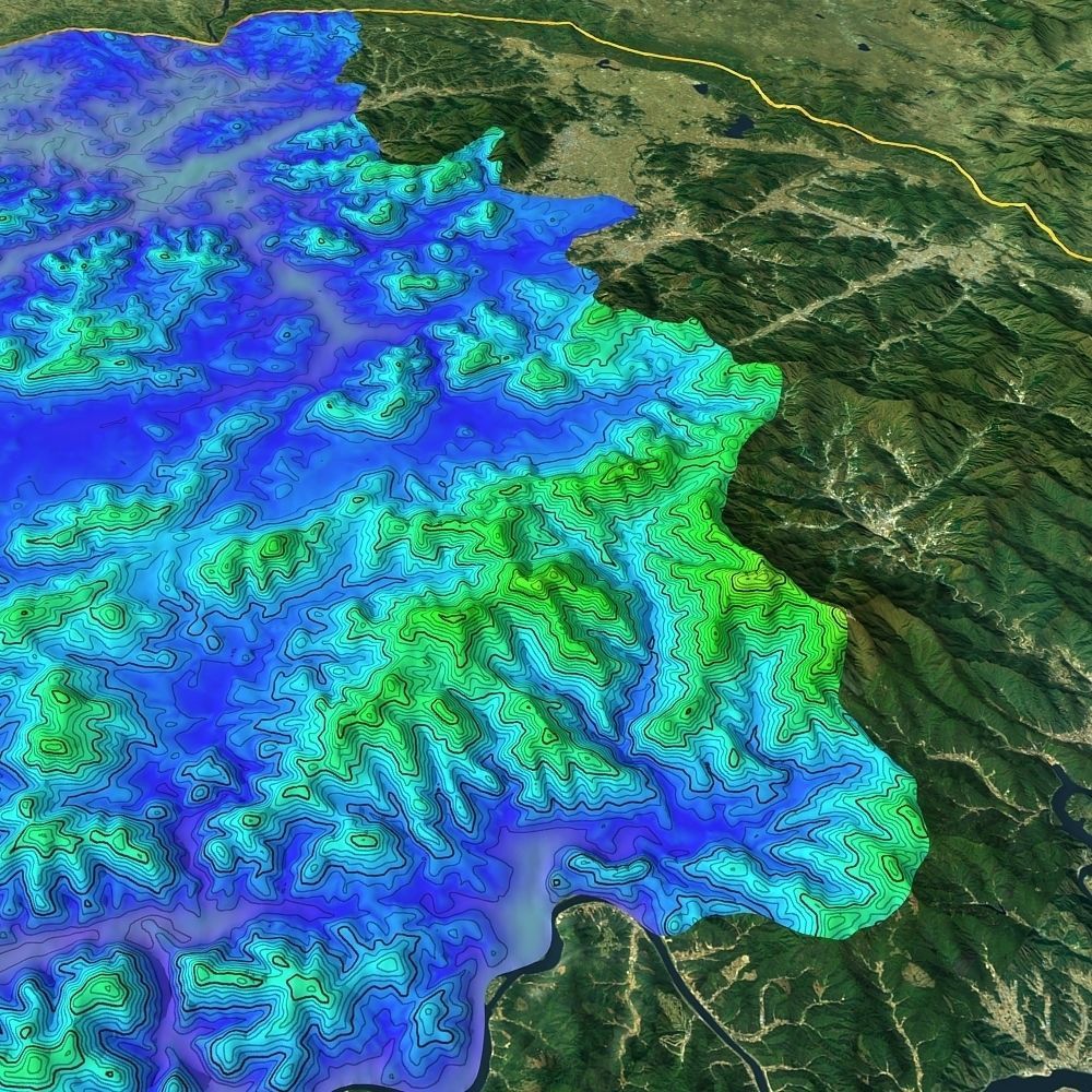 Korean Peninsula satellite map 3D model | CGTrader