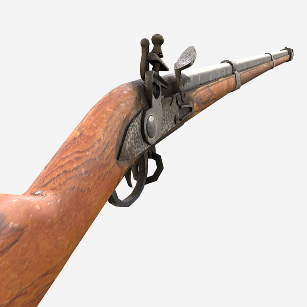 3D model Collection of Low Poly PBR Ready Muskets and Rifles VR / AR ...