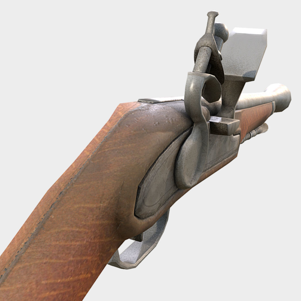 3D model Collection of Low Poly PBR Ready Muskets and Rifles VR / AR ...