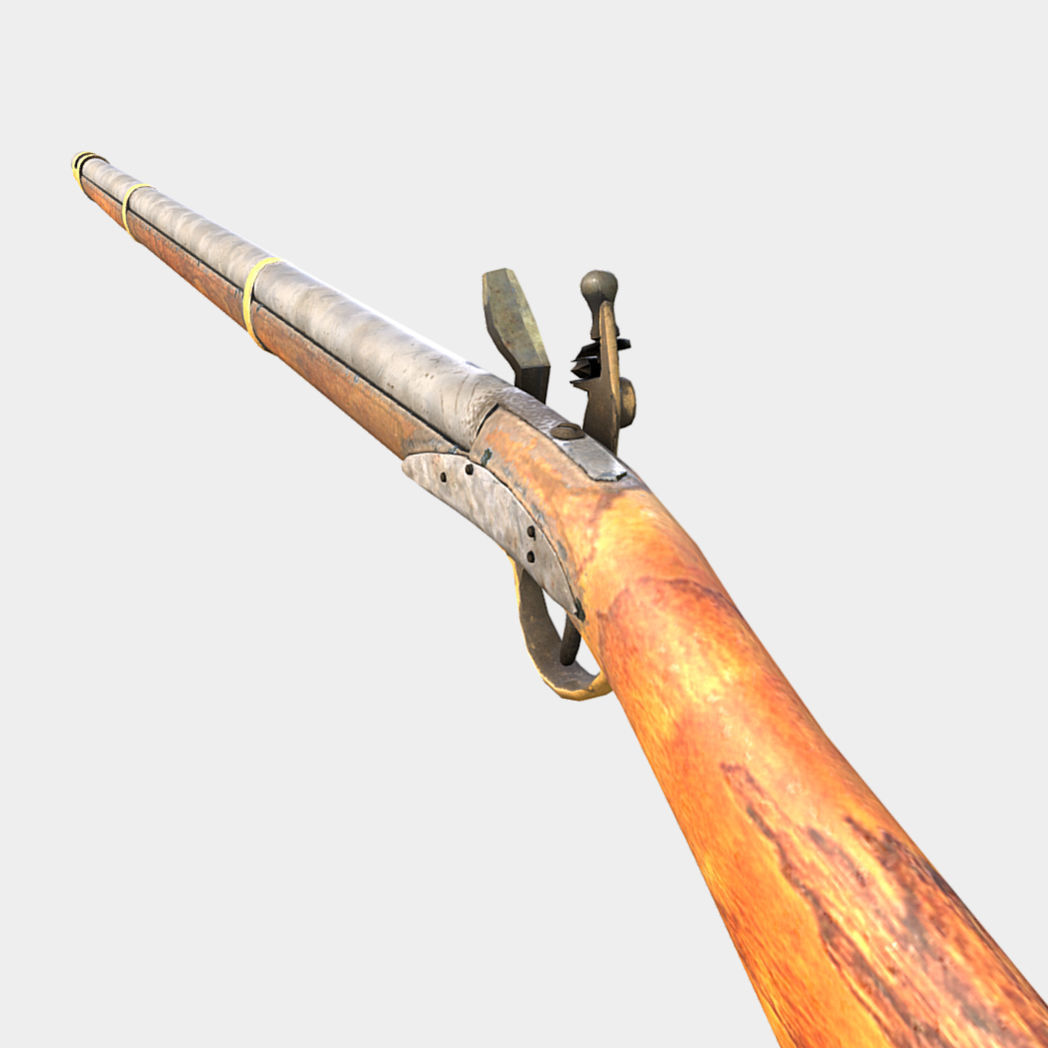 3D model Collection of Low Poly PBR Ready Muskets and Rifles VR / AR ...