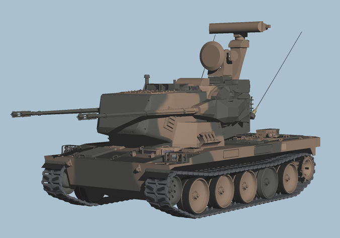 JGSDF Type 87 Self-Propelled Anti-Aircraft Gun 3D model | CGTrader
