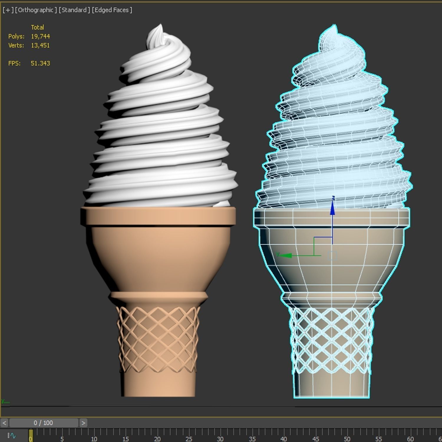 ice cream cone 3D model | CGTrader