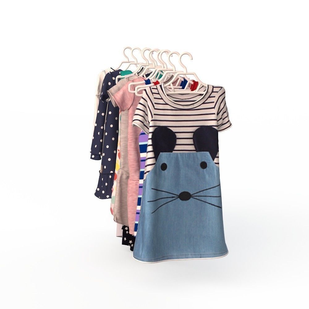 Baby Girl Clothes dress set 3D model | CGTrader
