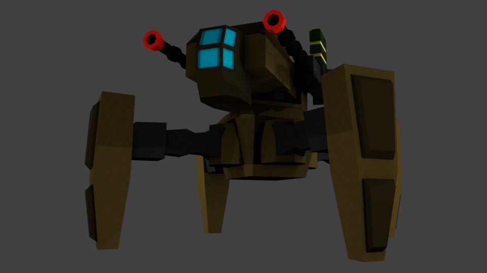 Quad Leg Mechanical Robot free VR / AR / low-poly 3D model animated ...