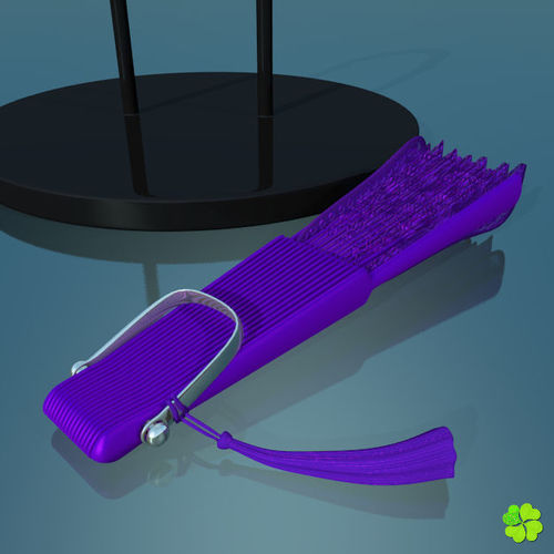 3D model Hand fan lace multicolor rigged low poly VR / AR / low-poly ...