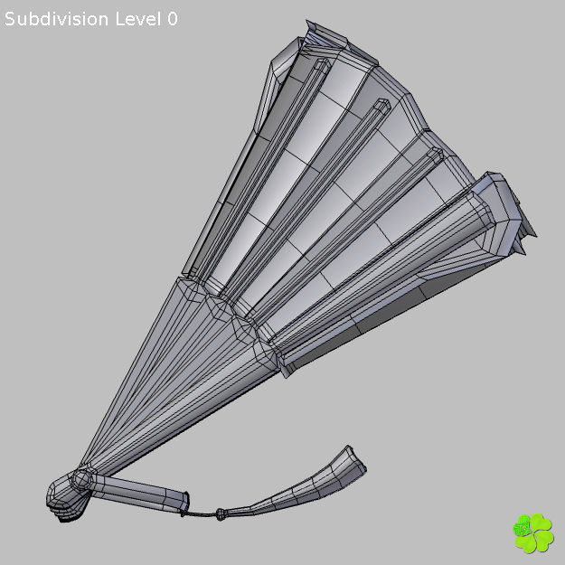 3D model Hand fan lace multicolor rigged low poly VR / AR / low-poly ...