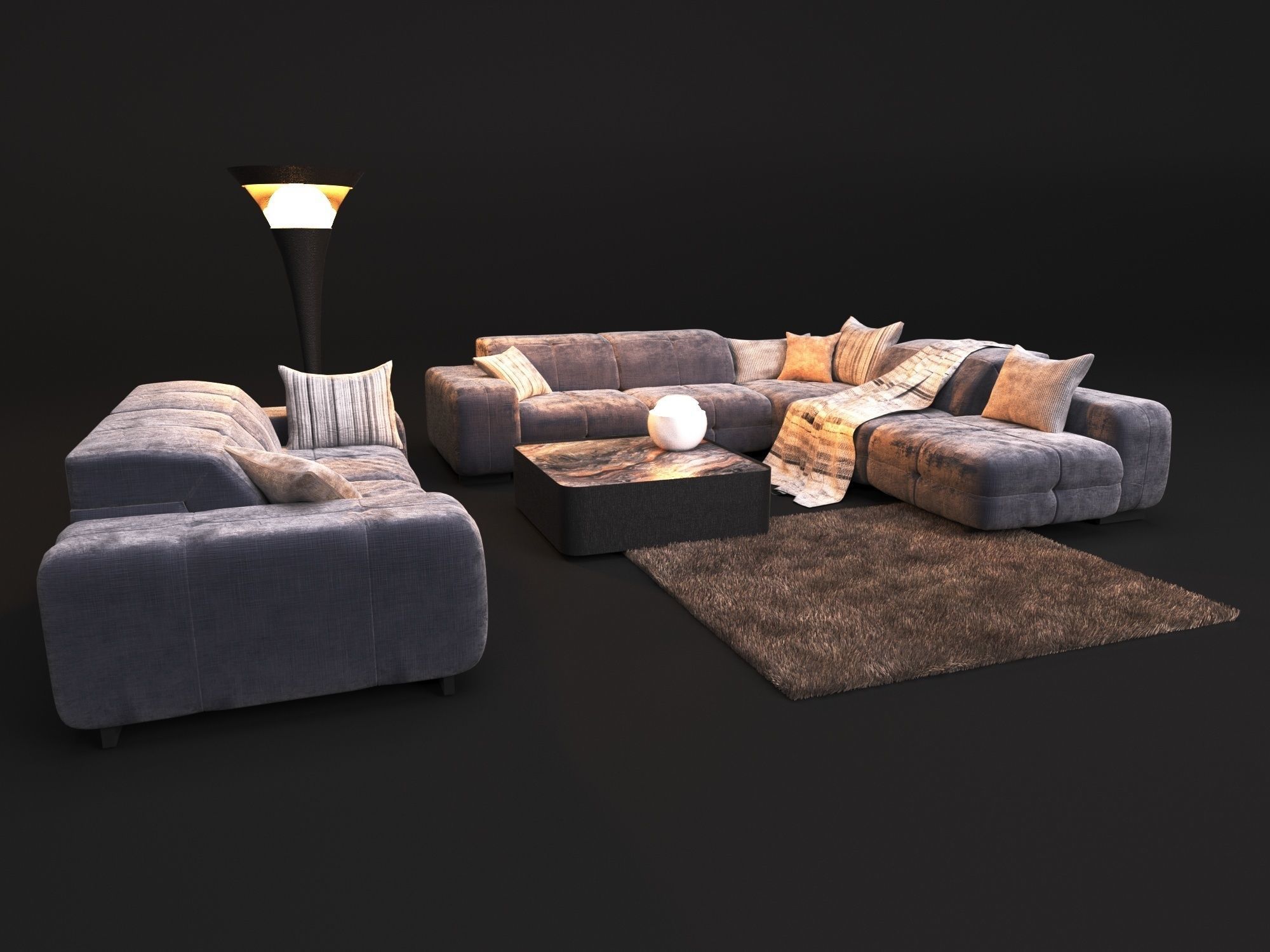 Sofa NATUZZI Surround 2571 3D model | CGTrader