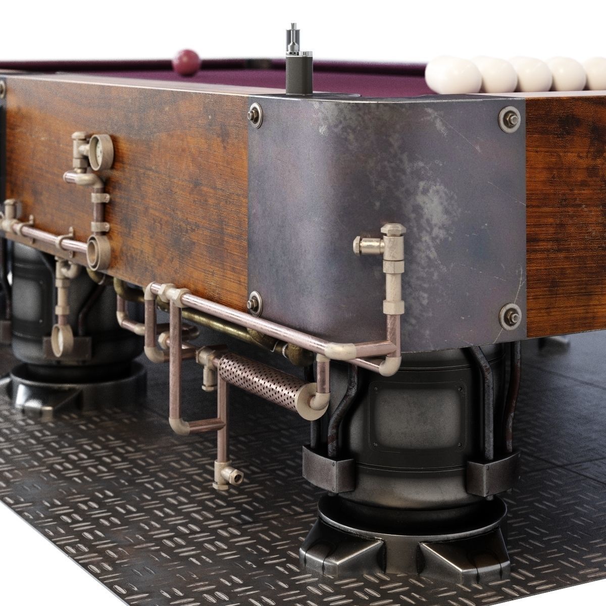 Steampunk billiards 3D model | CGTrader