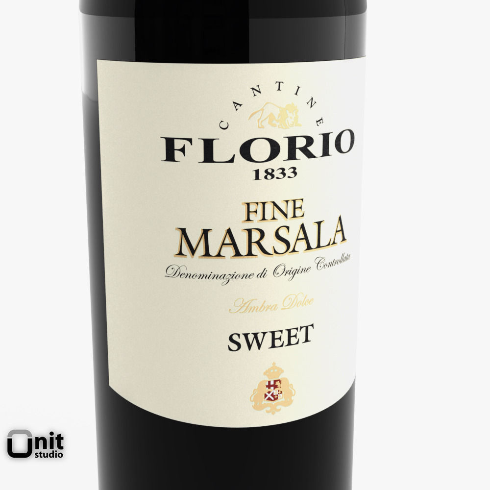 Bottle of wine Florio Fine Marsala Sweet 3D model | CGTrader