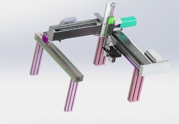 three-axis screw rod module 3D model | CGTrader