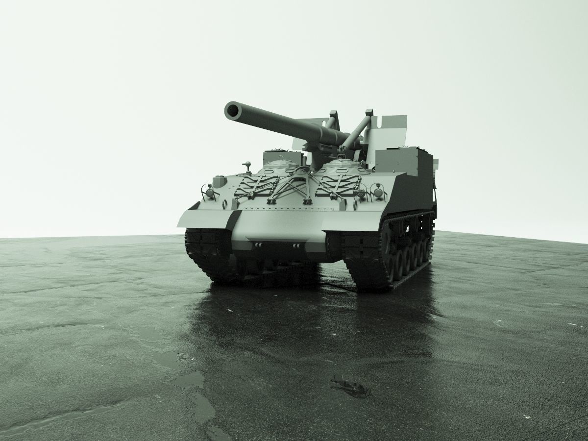 Tank 155mm GMC M40 or 8inch Howitzer Motor Carriage M43 3D model | CGTrader