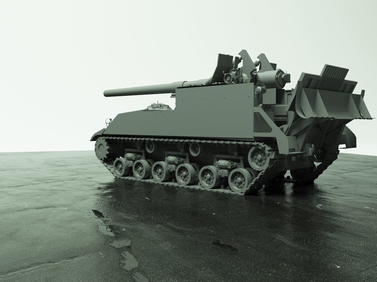 Tank 155mm GMC M40 or 8inch Howitzer Motor Carriage M43 3D model | CGTrader