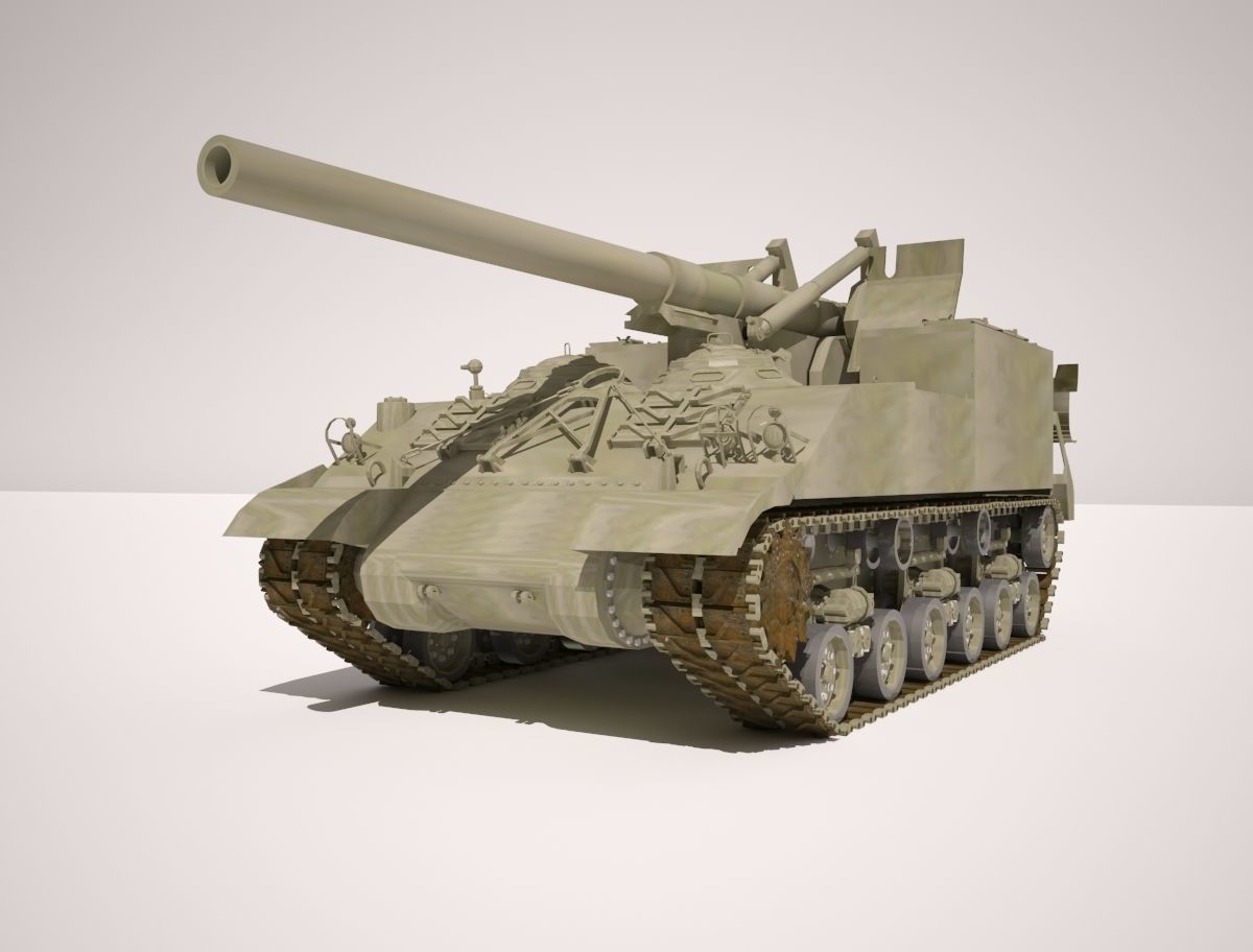 Tank 155mm GMC M40 or 8inch Howitzer Motor Carriage M43 3D model | CGTrader
