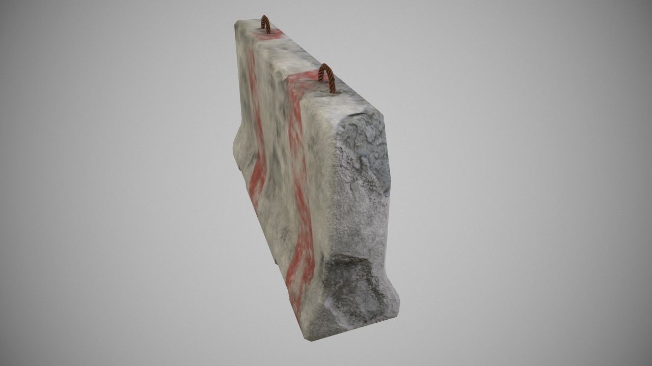 3D model Low Poly Concret Road Block PBR VR / AR / low-poly | CGTrader