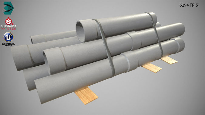 3D model Low Poly Industrial Pipes PBR VR / AR / low-poly | CGTrader
