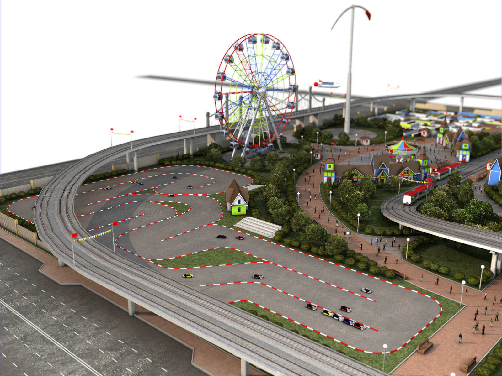 3D model Amusement Park VR / AR / low-poly animated | CGTrader