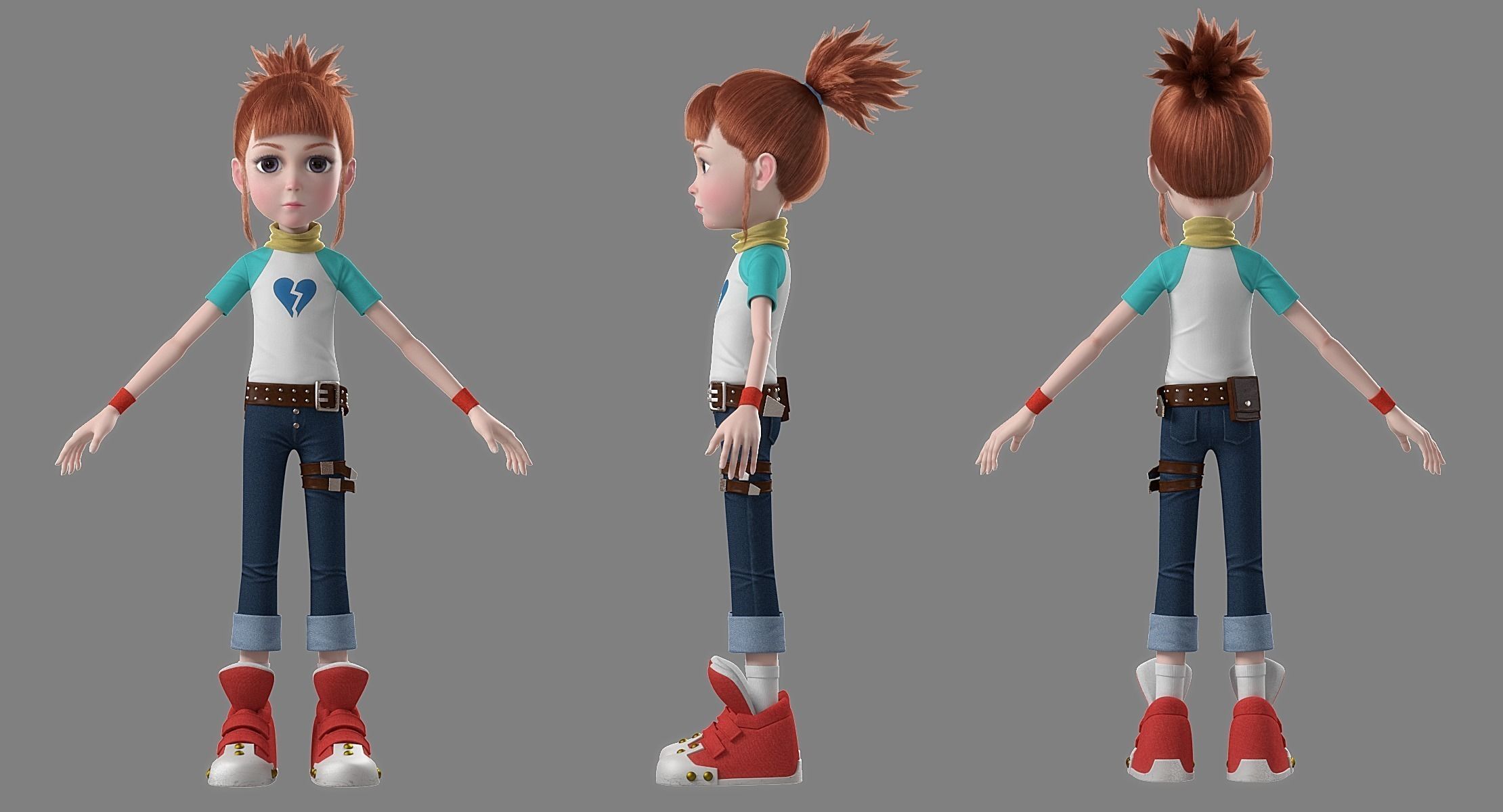 Cartoon Girl Rigged 3D model rigged | CGTrader