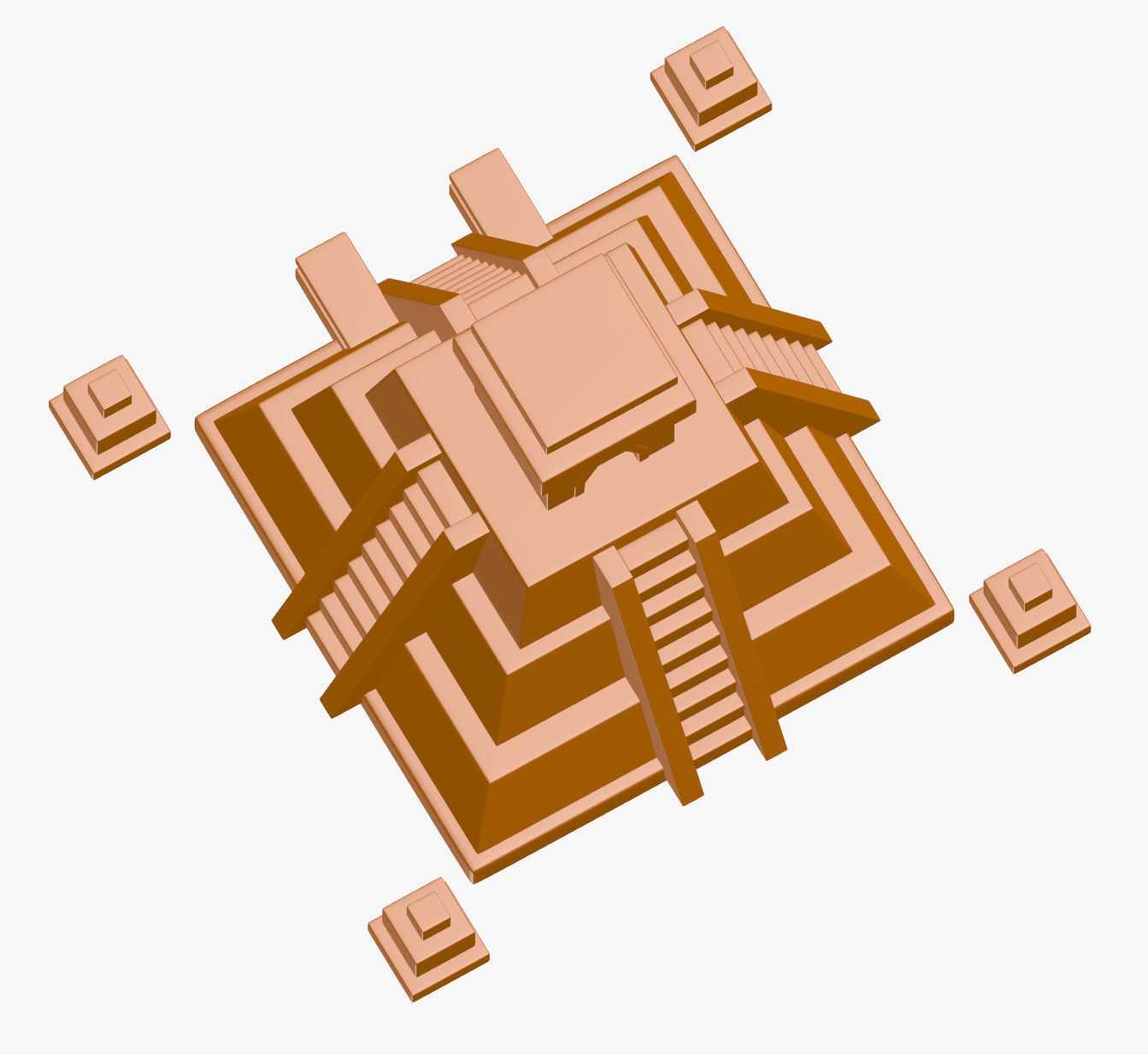 Mayan Temple 3D print model 3D model 3D printable | CGTrader