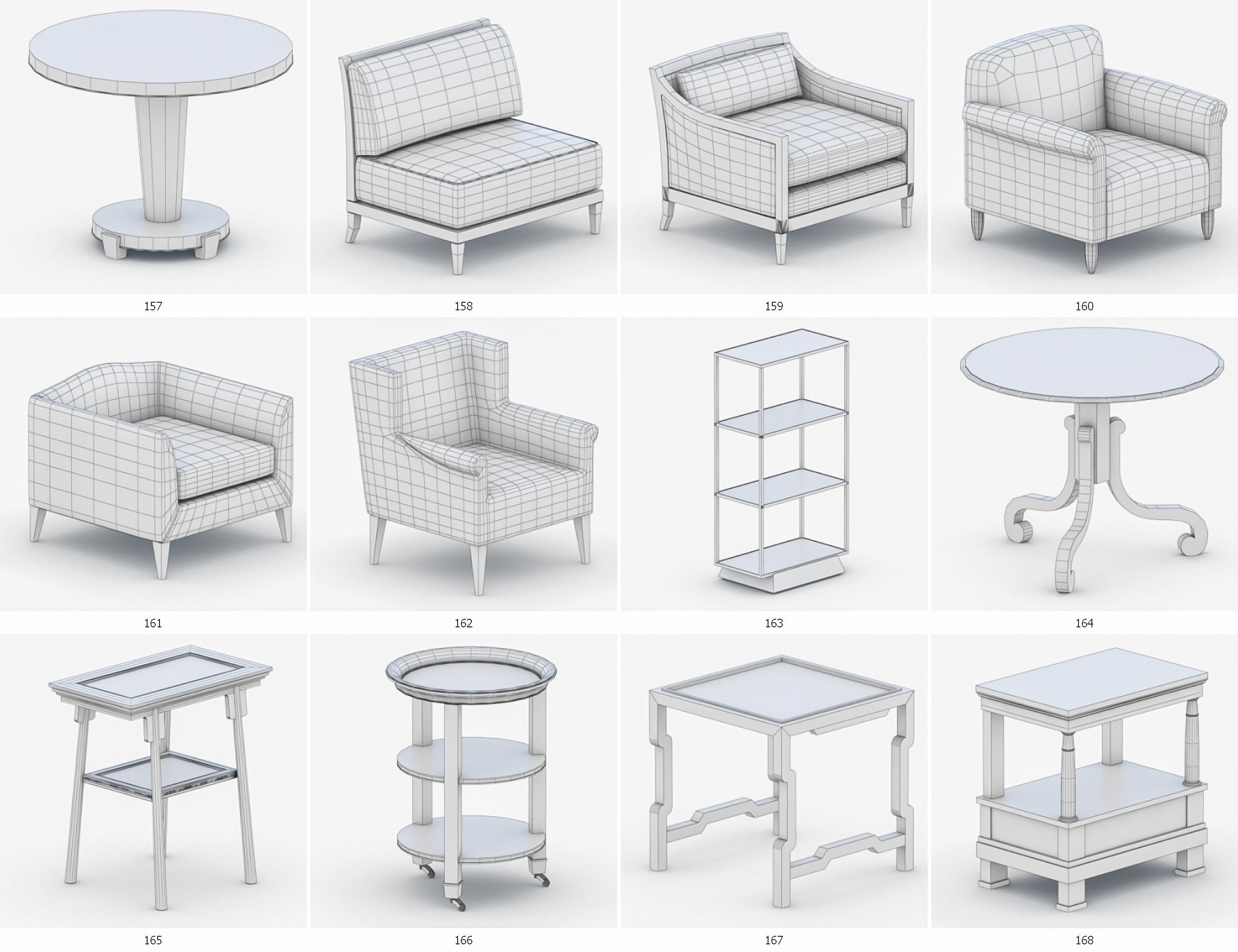 3D model Classic Furniture Collection VR / AR / low-poly | CGTrader
