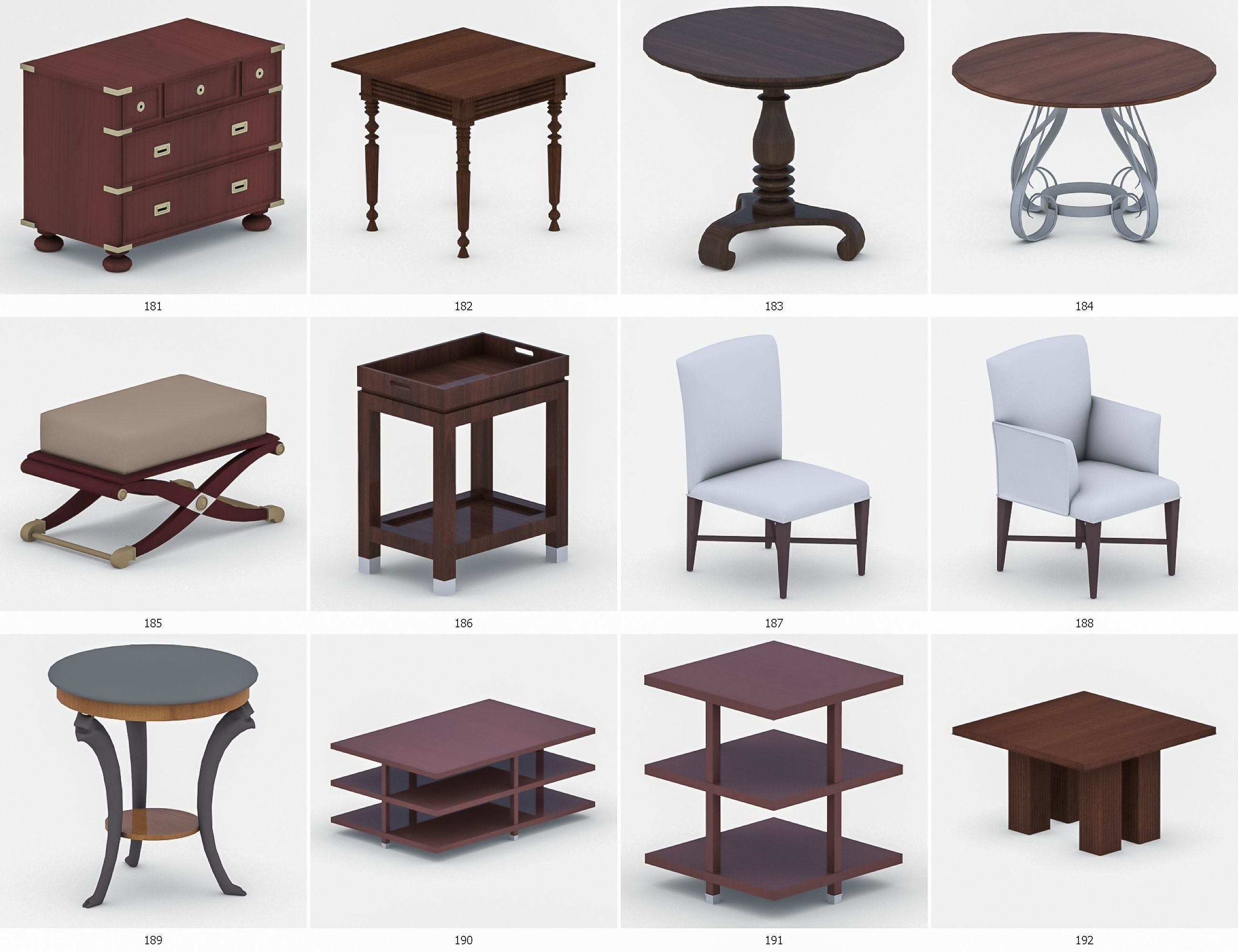 3D model Classic Furniture Collection VR / AR / low-poly | CGTrader