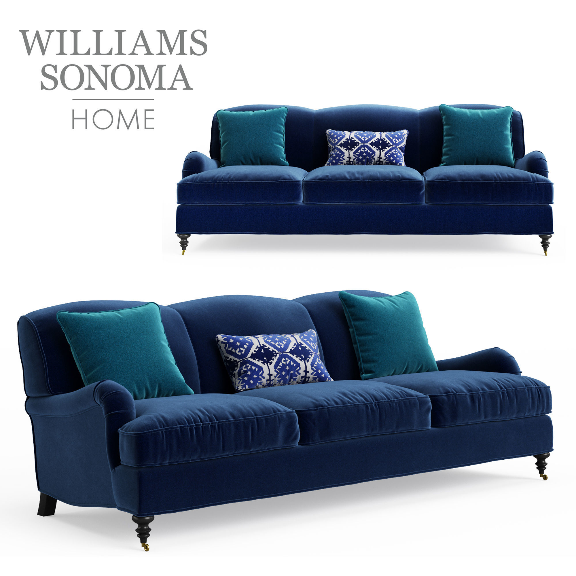 Williams Sonoma Bedford Sofa 87 inches 3D model | CGTrader