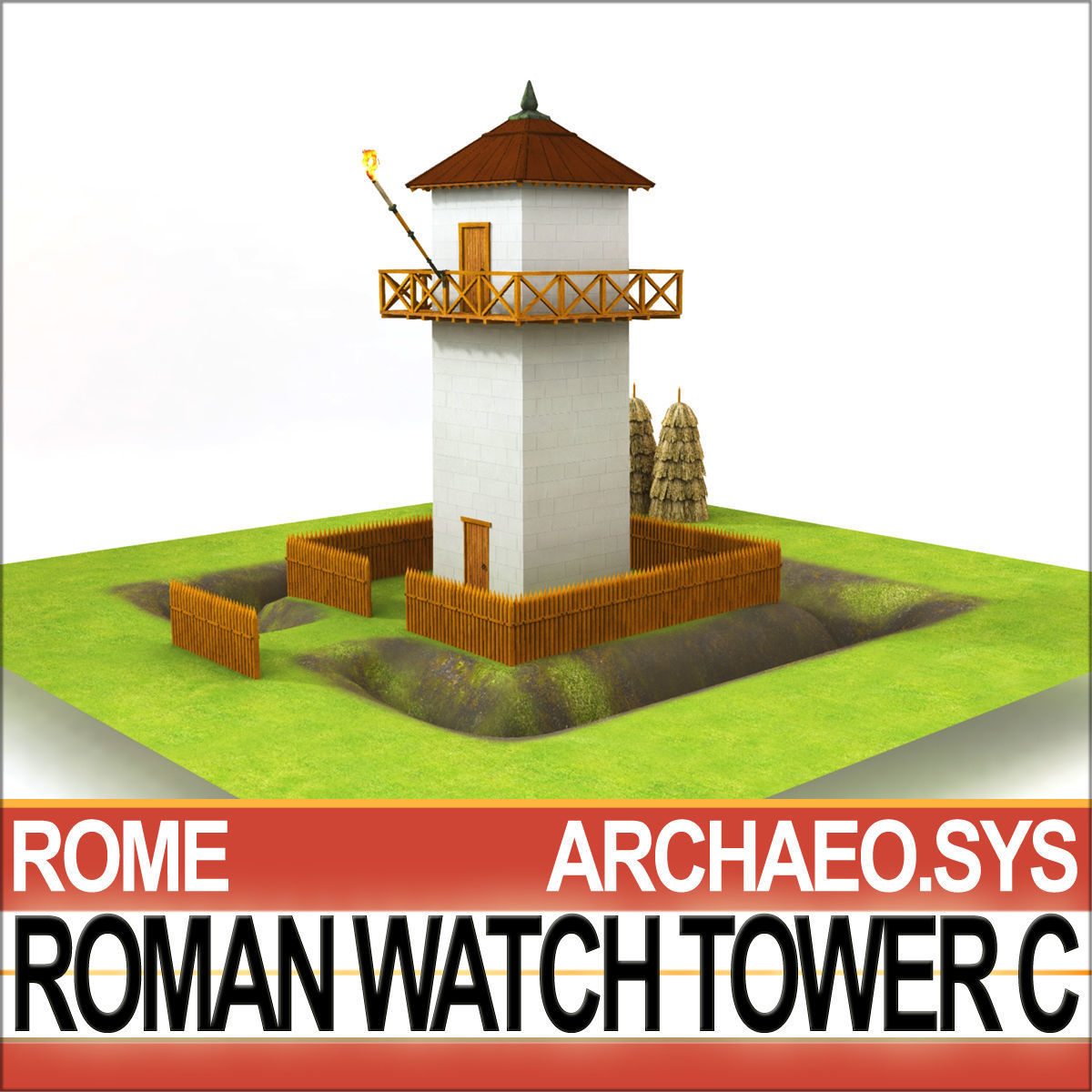 Roman Watch Tower C 3D model | CGTrader