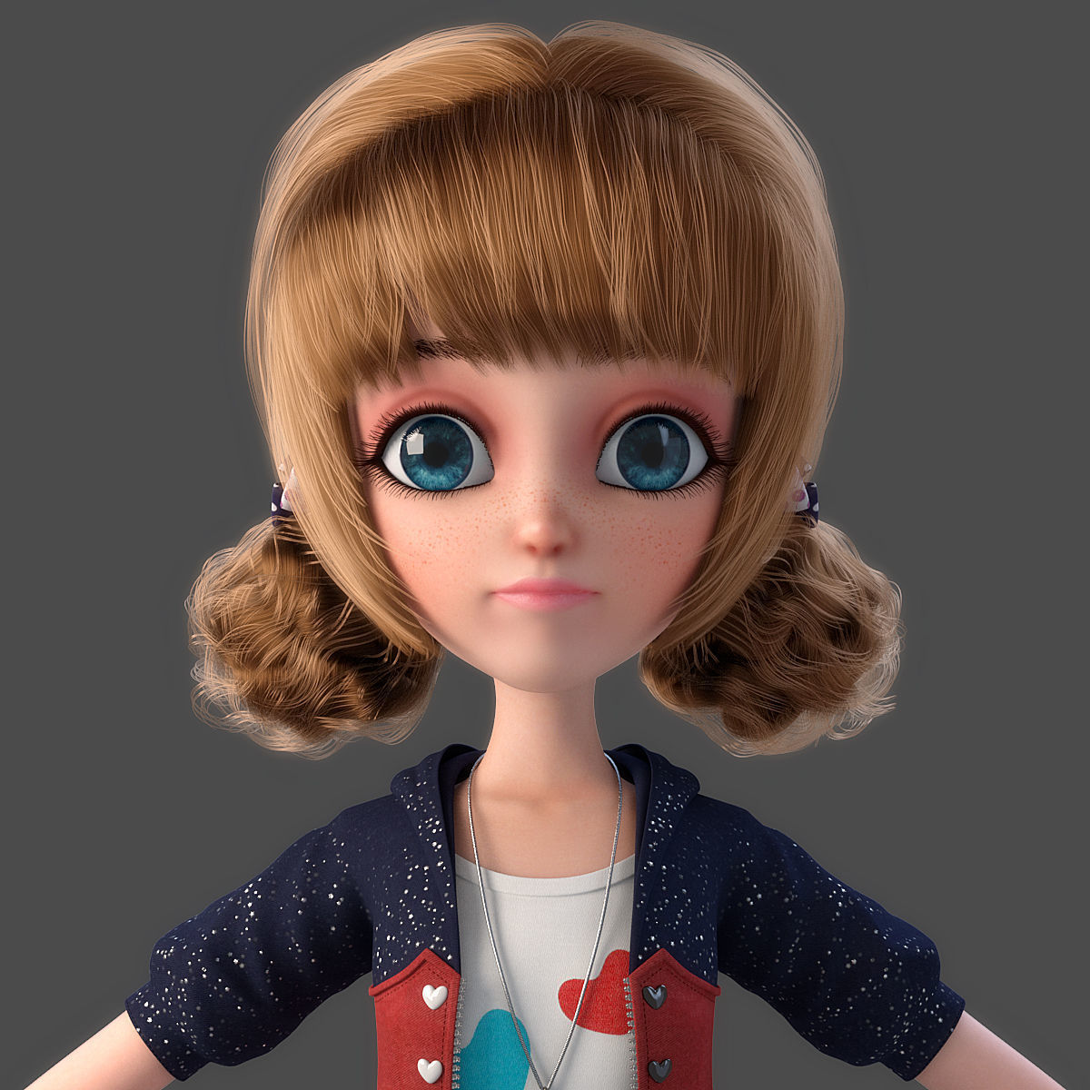 Cartoon Girl Rigged 3D model rigged | CGTrader