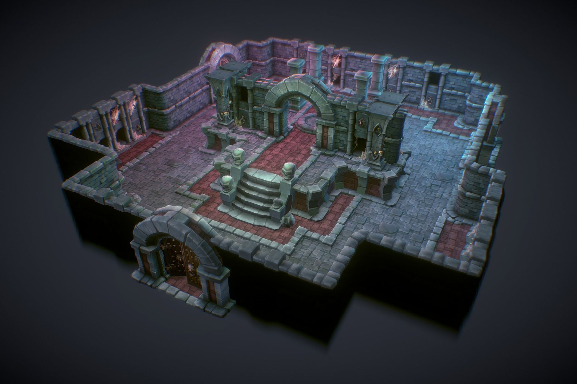 3D model Dungeon Starter Set - Low Poly Hand Painted VR / AR / low-poly ...