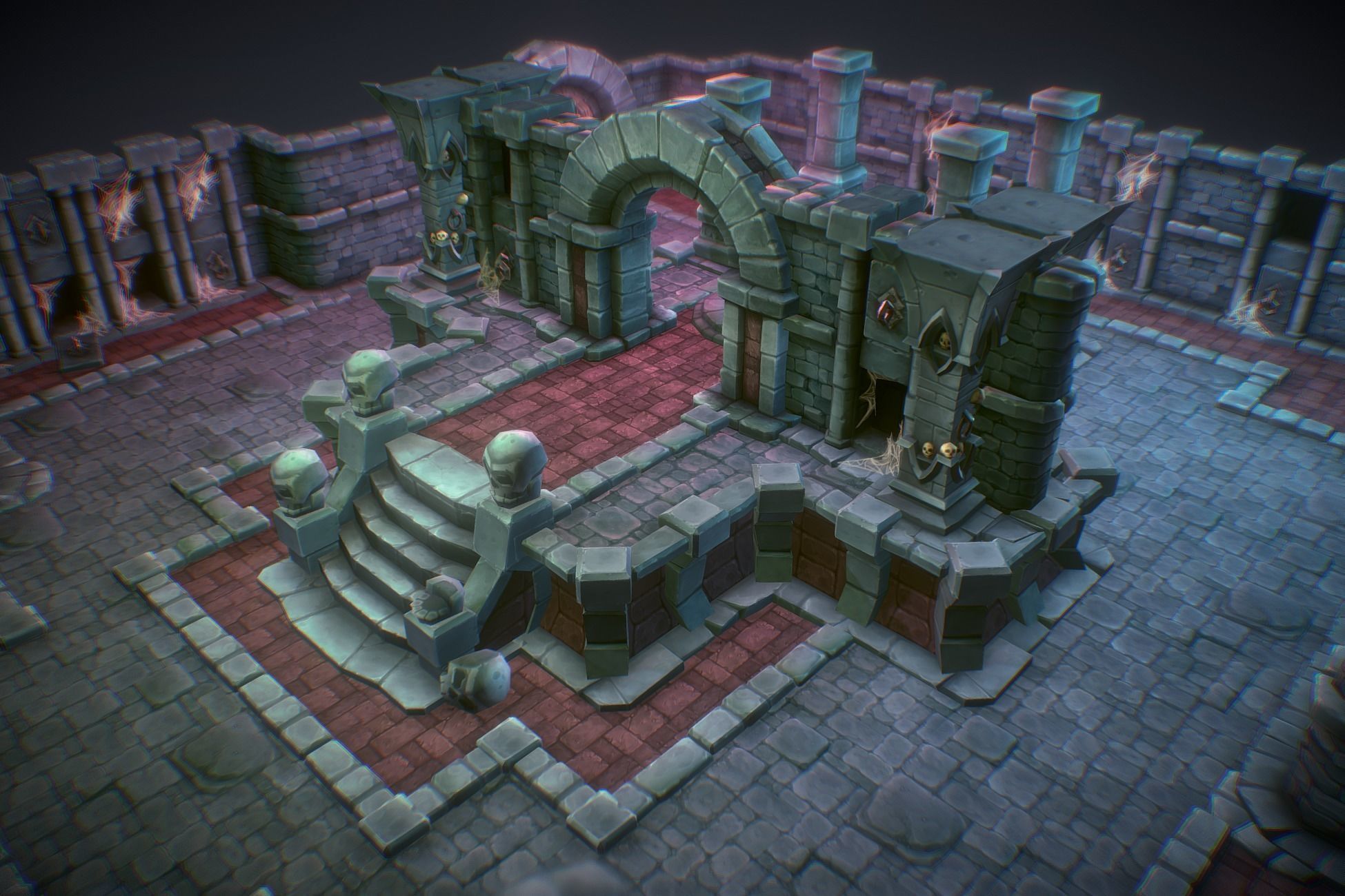 3D model Dungeon Starter Set - Low Poly Hand Painted VR / AR / low-poly ...