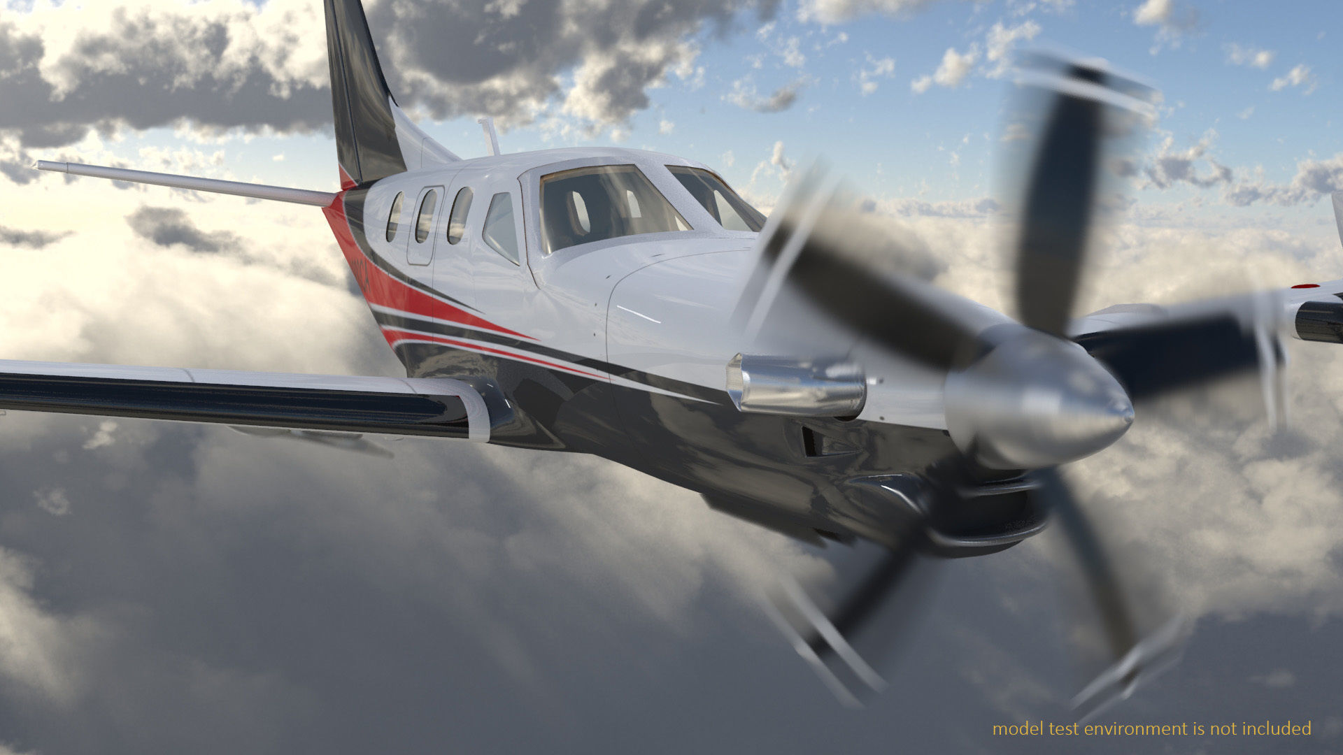 TBM 900 Socata high detailed airplane model 3D model animated | CGTrader
