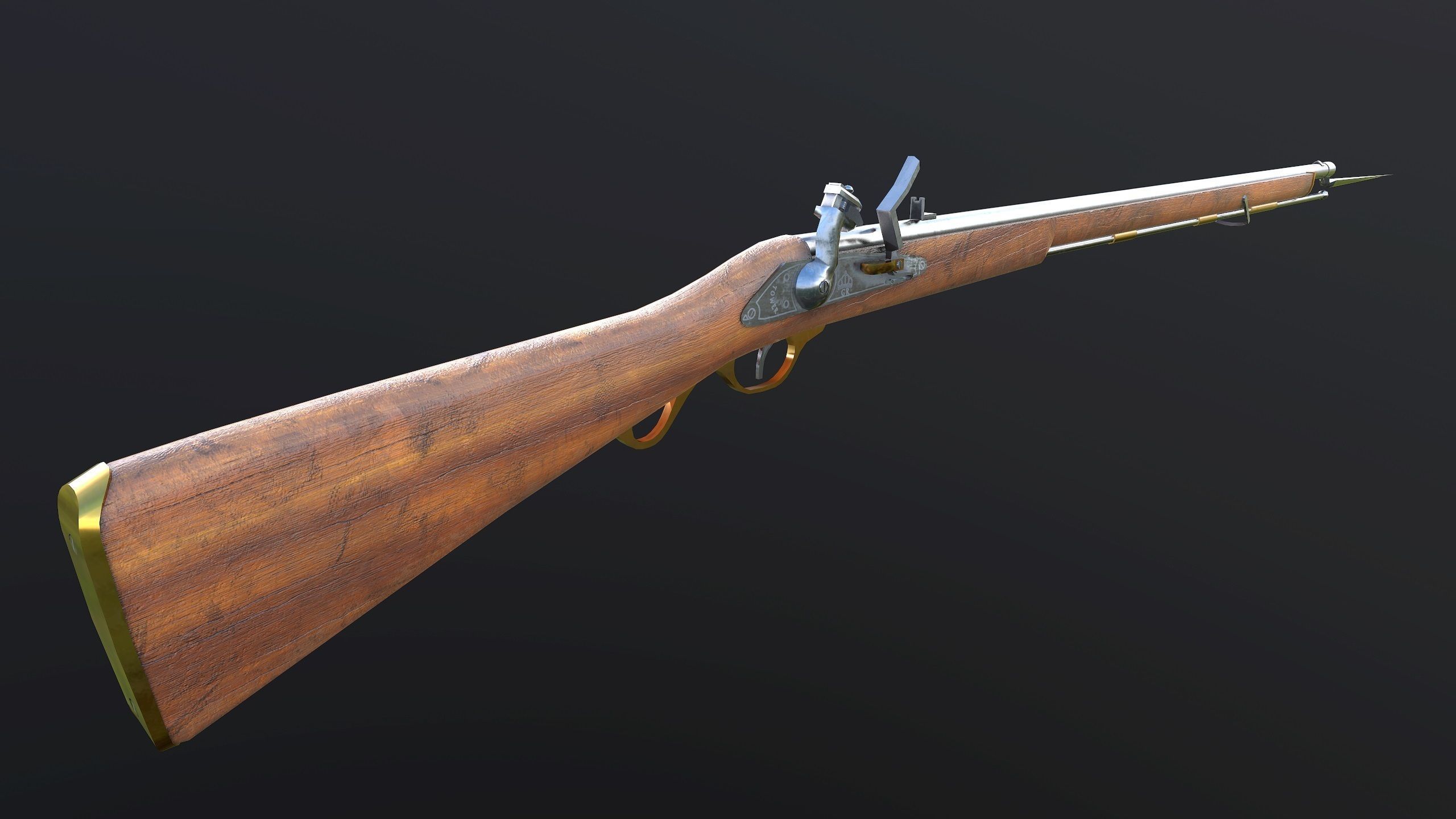 3D model English musket FPS Brown Bess VR / AR / low-poly | CGTrader