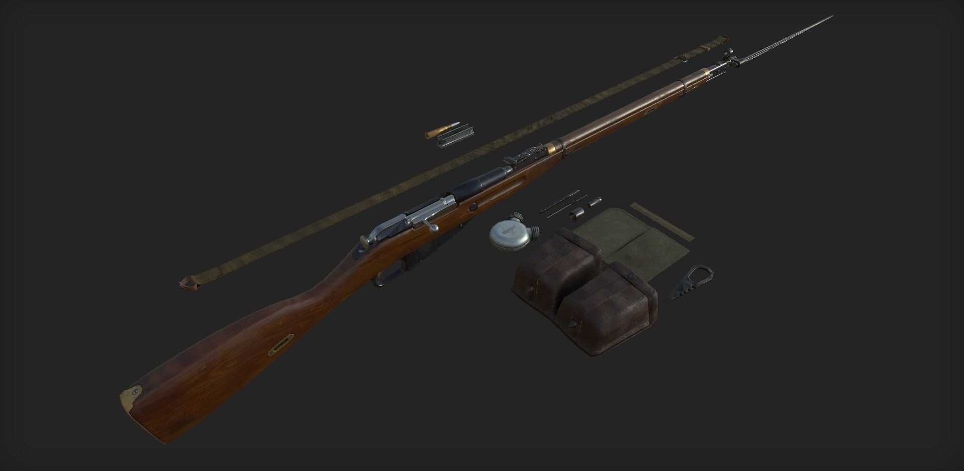 3D model Mosin Nagant M1891-30 PBR and Game-Ready VR / AR / low-poly ...