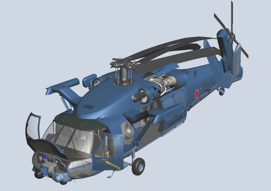 JASDF UH-60J Rescue helicopter early model 3D model | CGTrader