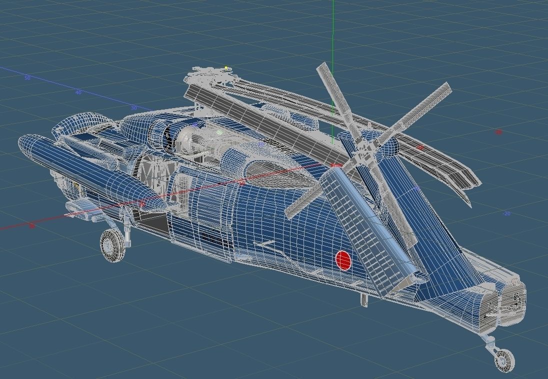 JASDF UH-60J Rescue helicopter early model 3D model | CGTrader
