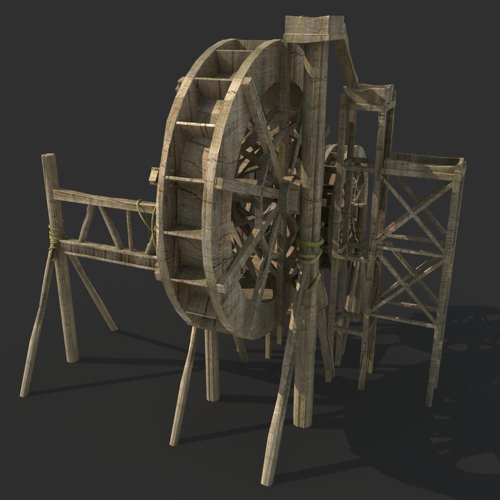 Waterwheel 3D model | CGTrader