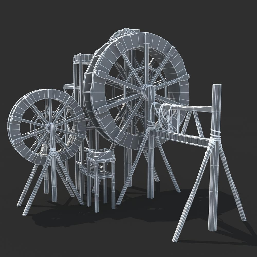 Waterwheel 3D model | CGTrader