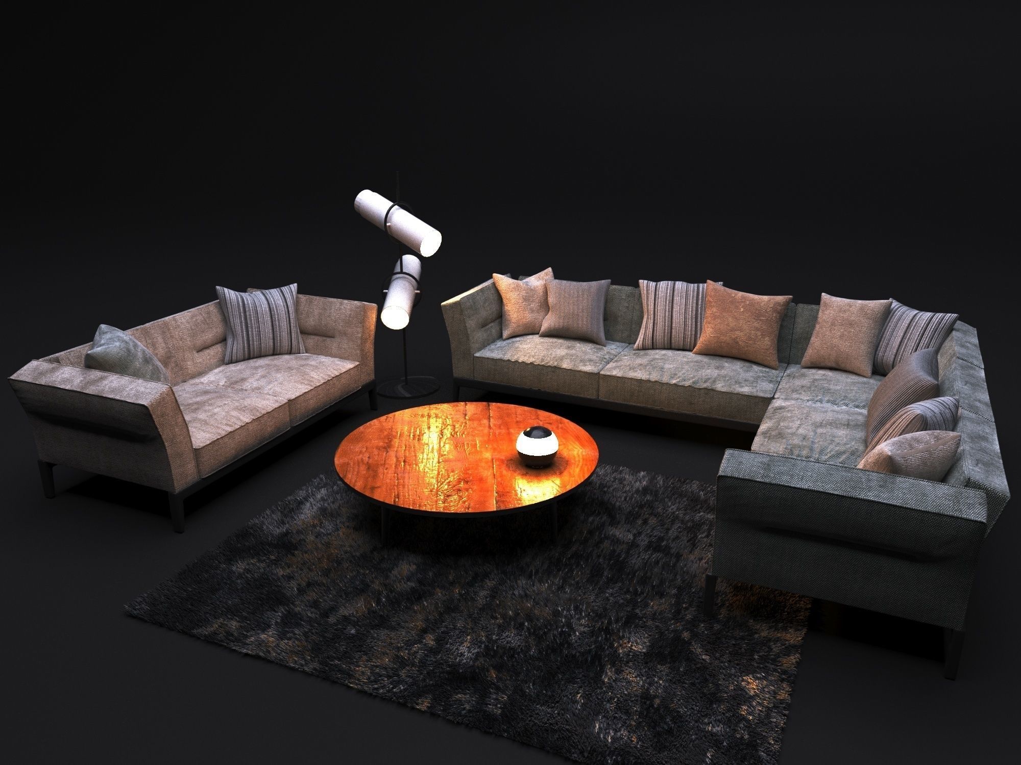 Sofa in modern style FLEXFORM ADDA 3D model | CGTrader