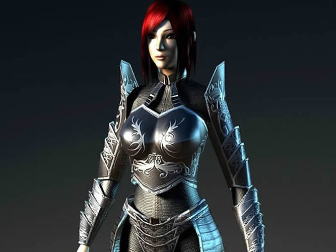 3D model Black Knightress VR / AR / low-poly rigged animated | CGTrader