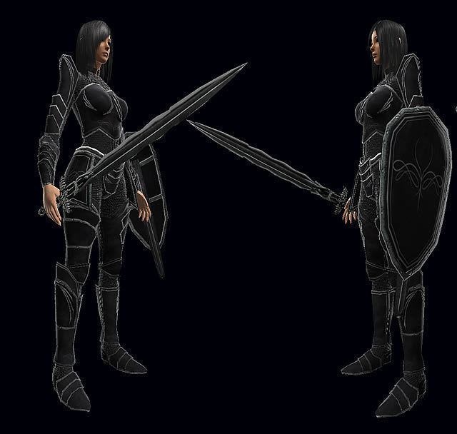 3D model Black Knightress VR / AR / low-poly rigged animated | CGTrader