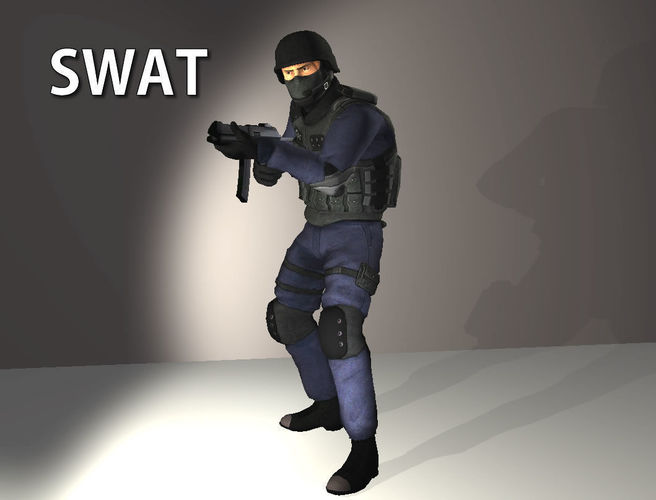 3D model SWAT Policeman VR / AR / low-poly rigged animated | CGTrader